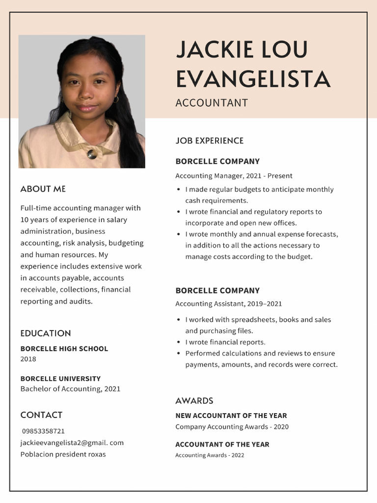 White Simple Accountant CV Resume | PDF