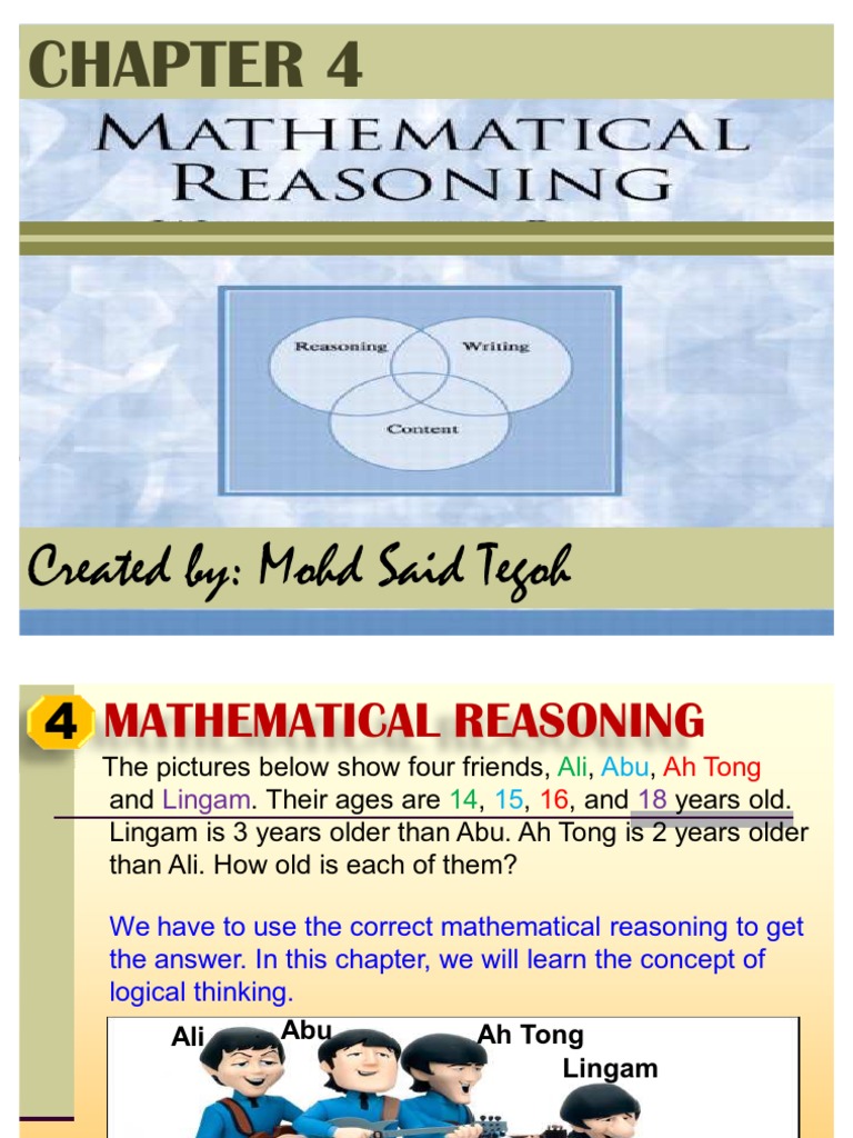 Chapter 4 Mathematical Reasoning | PDF | Deductive Reasoning | Argument