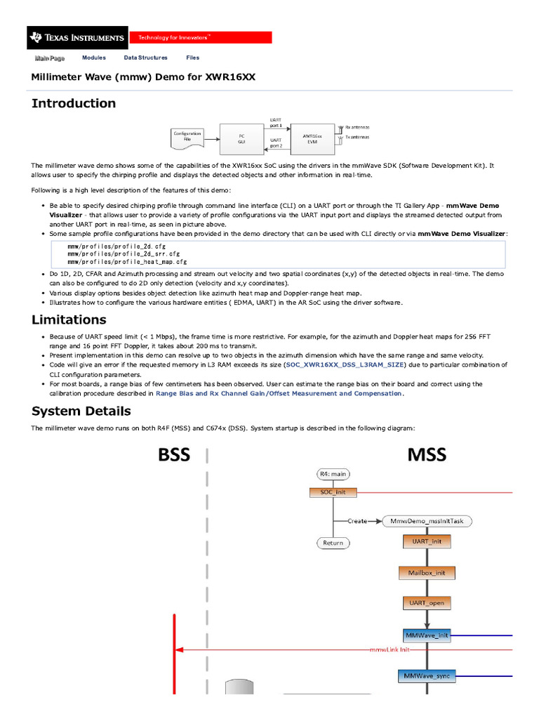 Millimeter Wave (MMW) Demo For XWR16XX | PDF