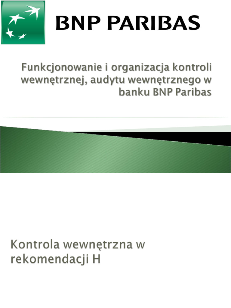 Kontrola Wewnętrzna W BNP Paribas | PDF