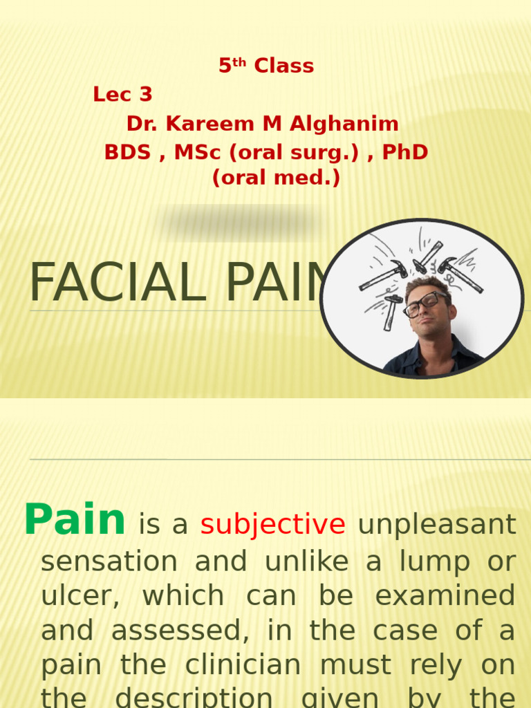 Lec.3 Facial Pain | PDF | Pain | Migraine