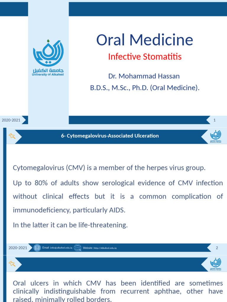 Lec. infec stomatitis | PDF