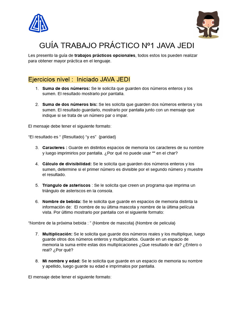 Guia Java Jedi - n1 | PDF