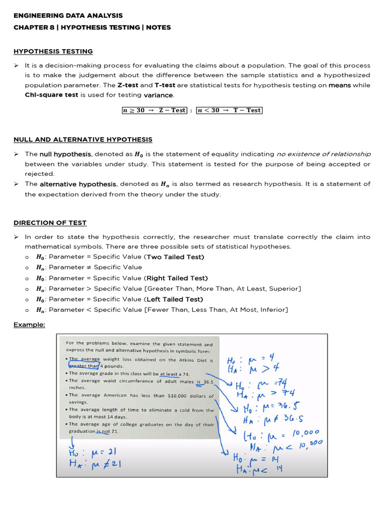 Chapter 8 Hypothesis Testing Pdf 8327