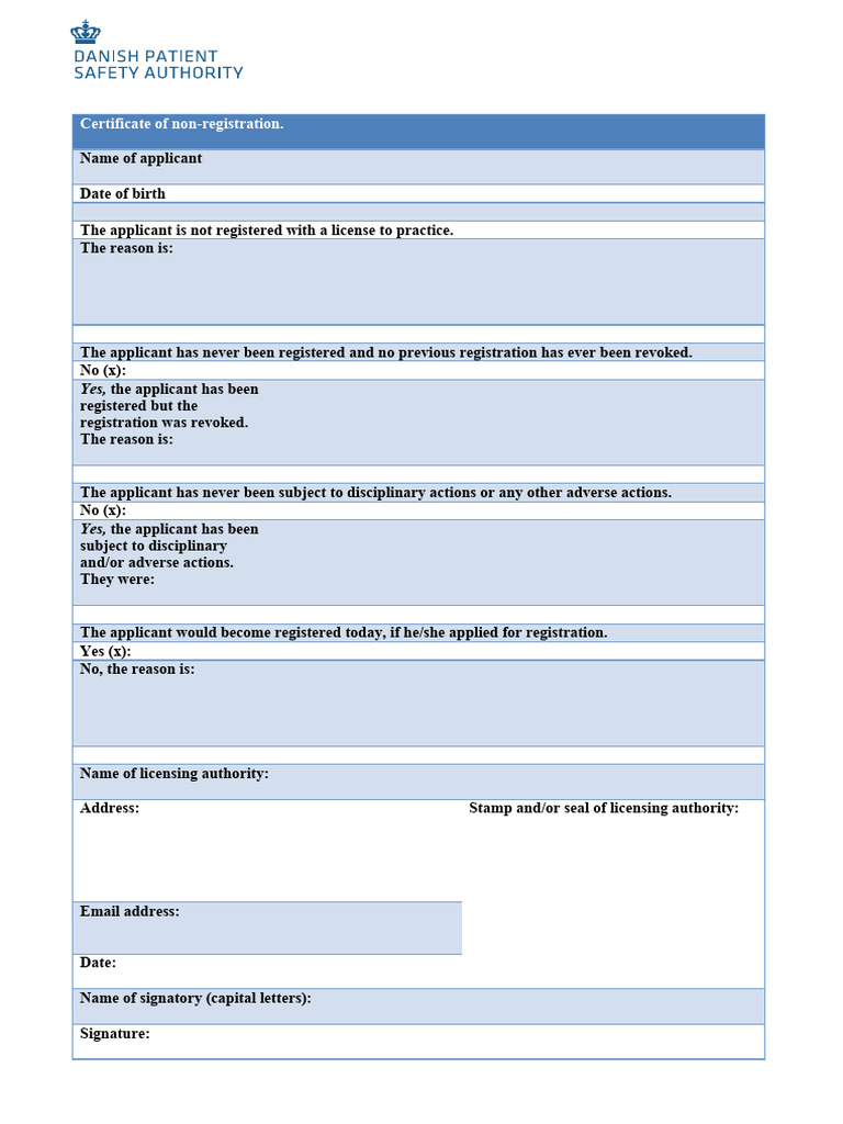 Blanket Certificate of Non-Registration.2018 | PDF