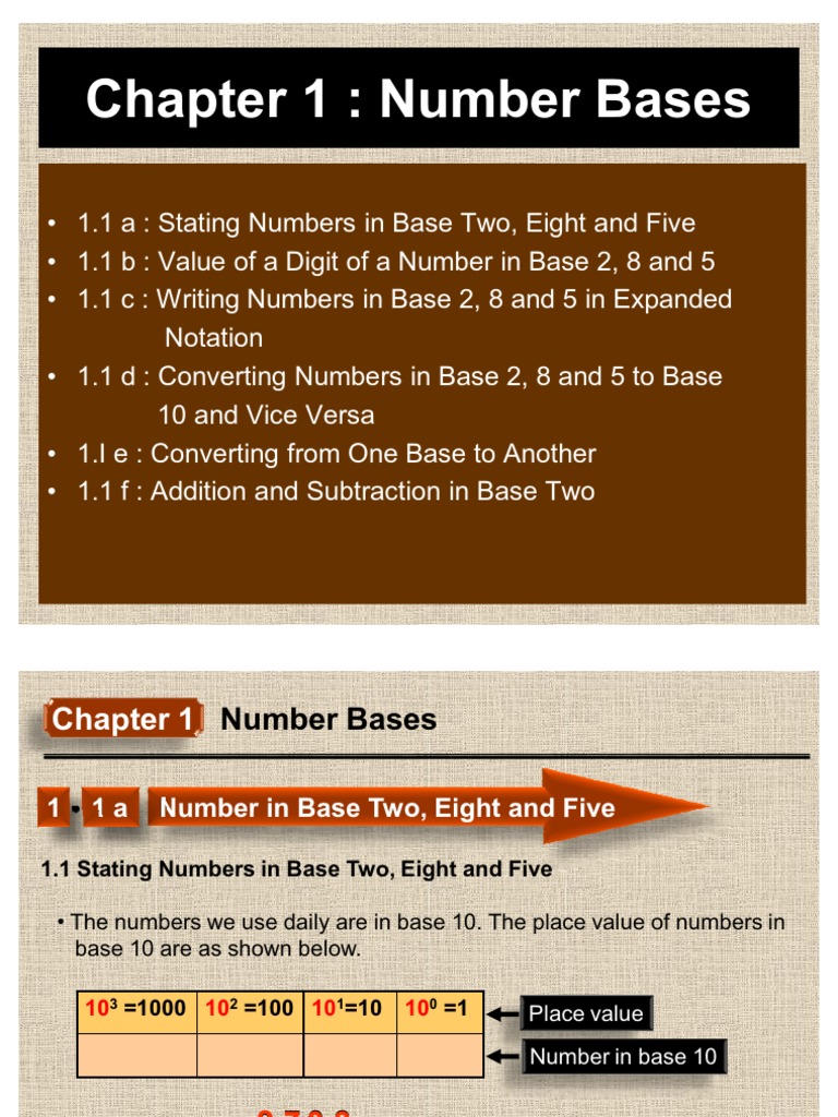 1.0 Number Bases | PDF | Arithmetic | Theory Of Computation
