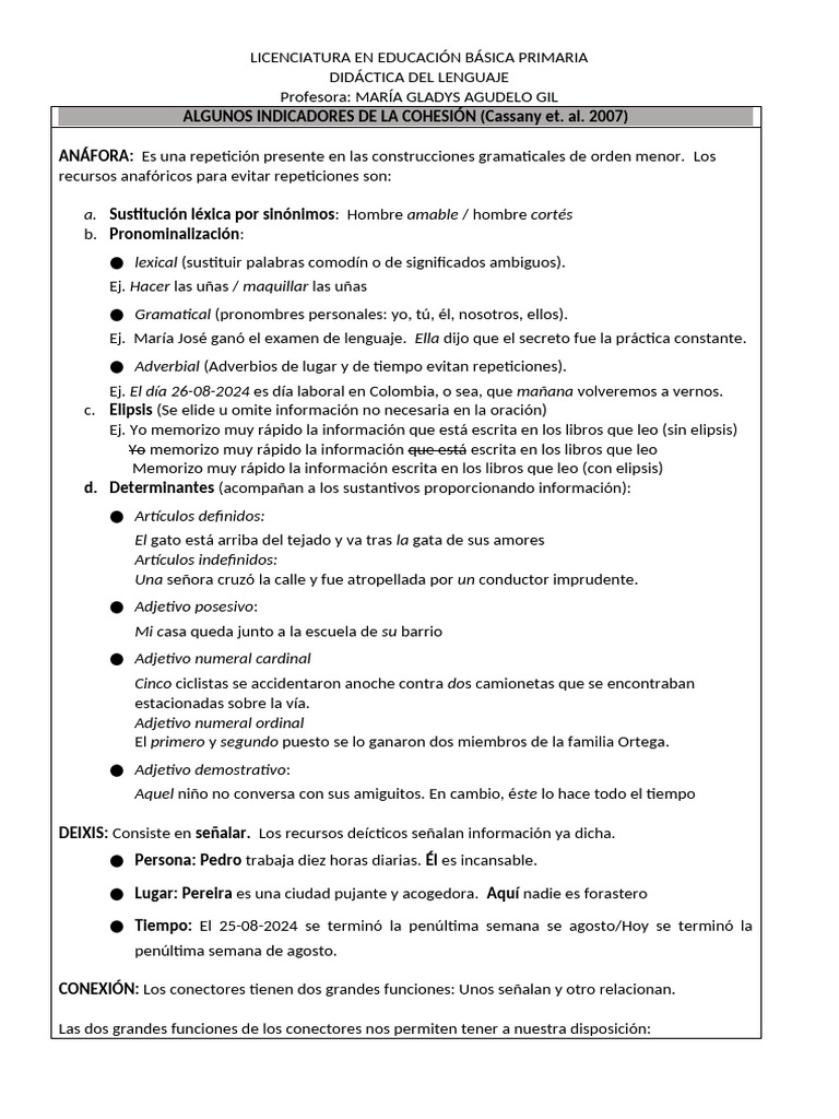COHESIÓN y ESTILÍSTICA COMO PROPIEDADES DEL TEXTO | PDF