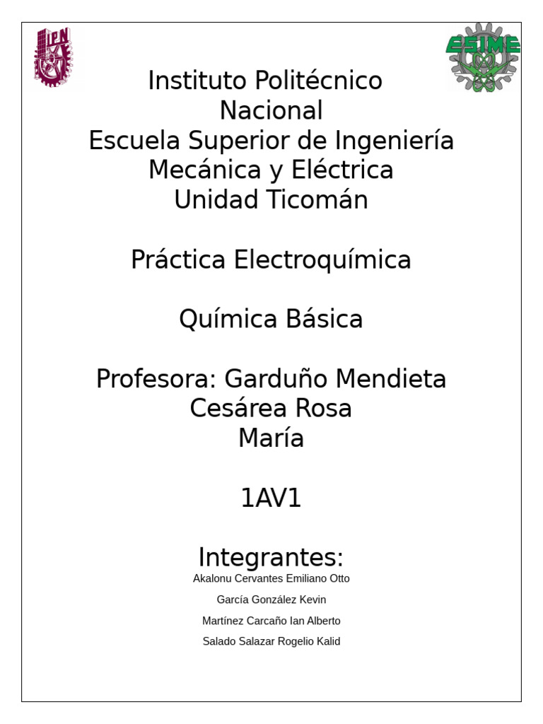 Práctica Electroquímica | PDF | Redox | Electroquímica