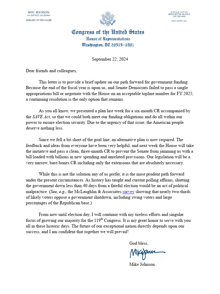 CR Dear Colleague Sept 2024 | PDF