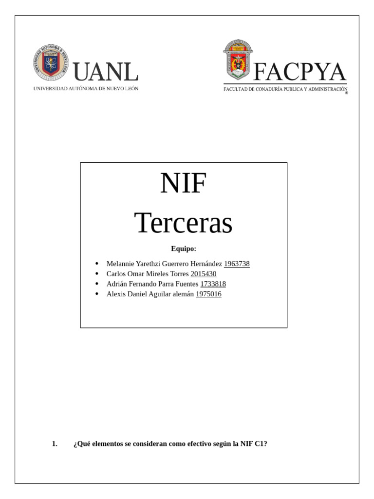 Equipo 3 - NIF EV1 | PDF