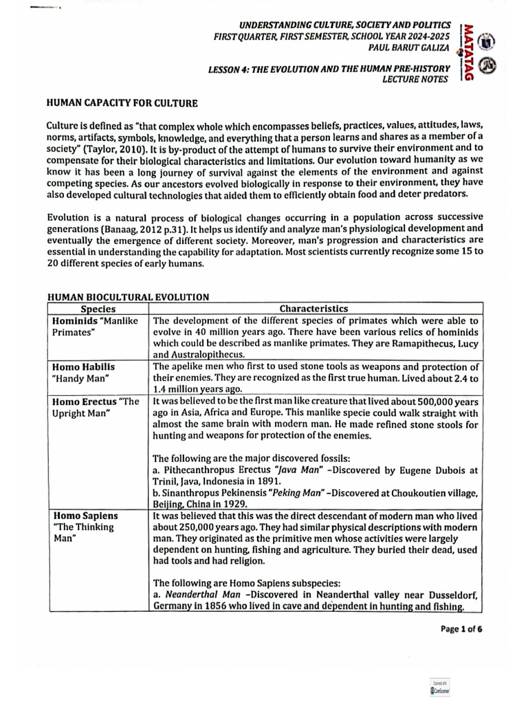 Human Capacity for Culture | PDF