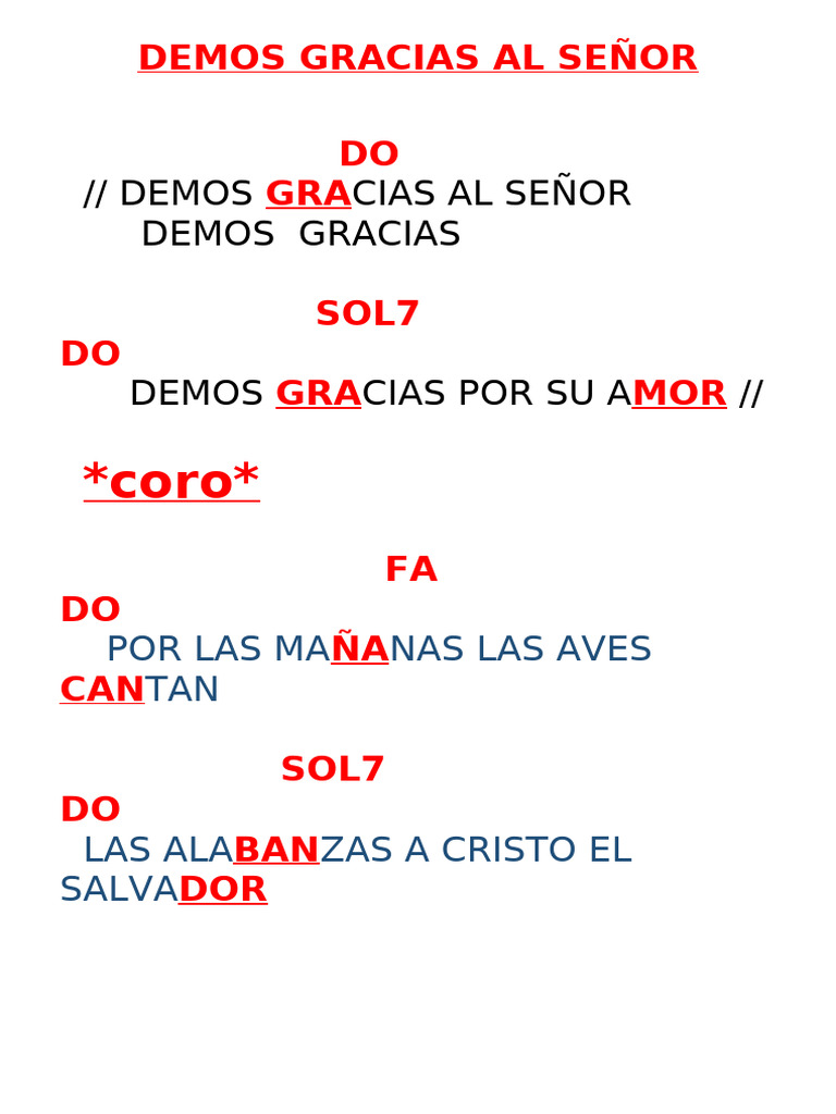 Demos Gracias Al Señor | PDF