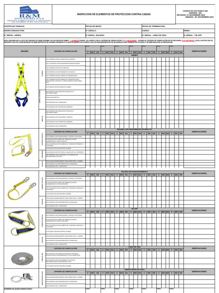 Inspeccion de Epcc - SG-SST-R&M-F-028 | PDF
