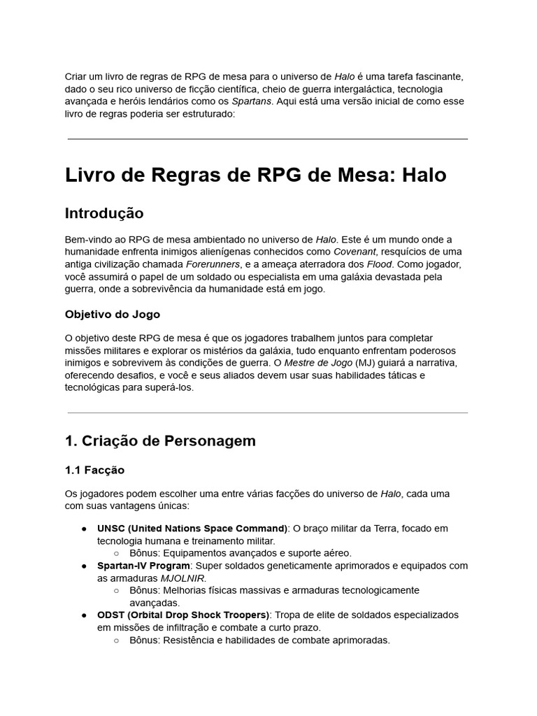 RPG Halo | PDF