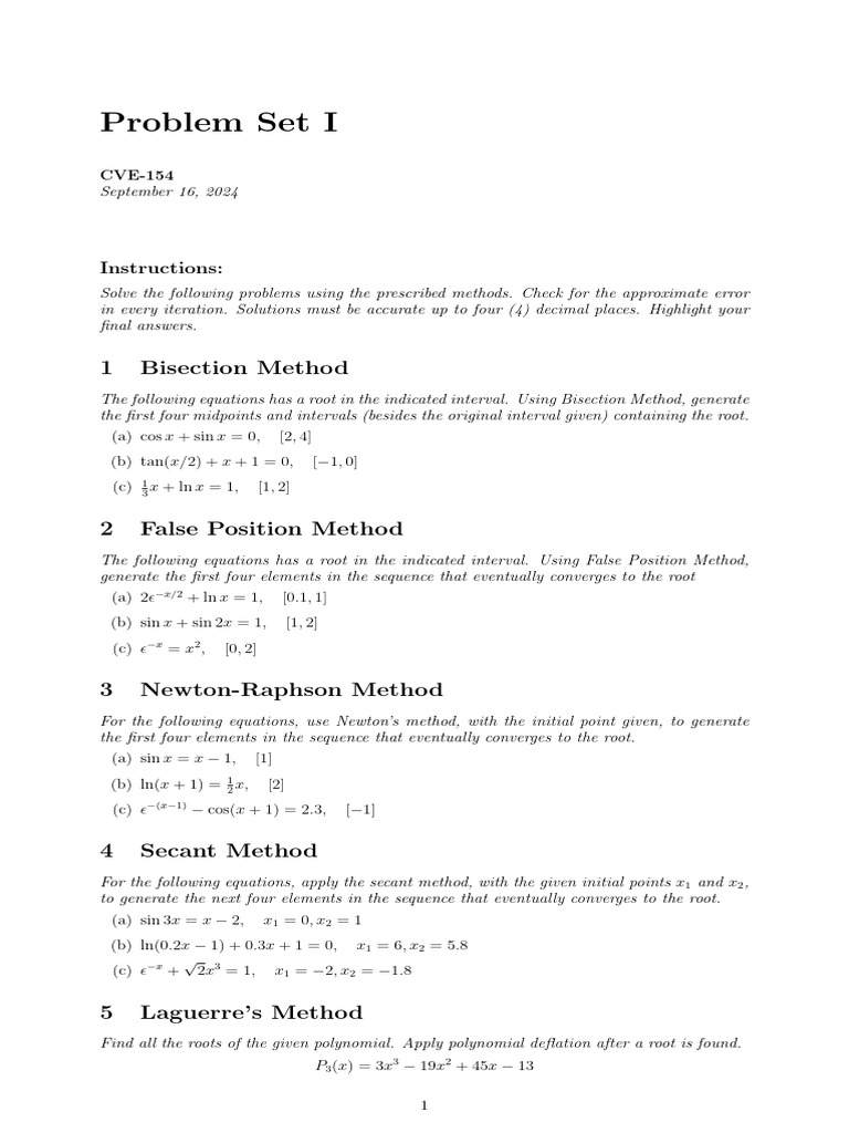 Problem Set 1 | PDF