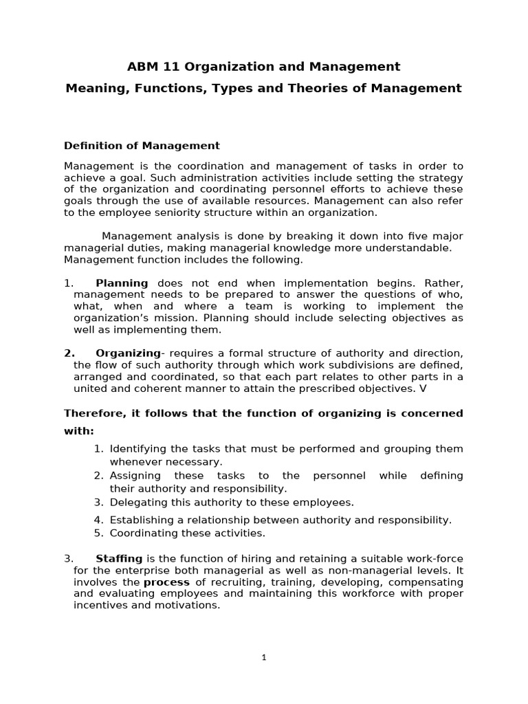 Organization Management | PDF