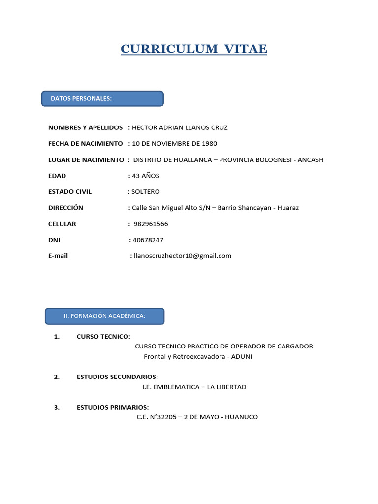 CV Hector Setiembre 2024 | PDF