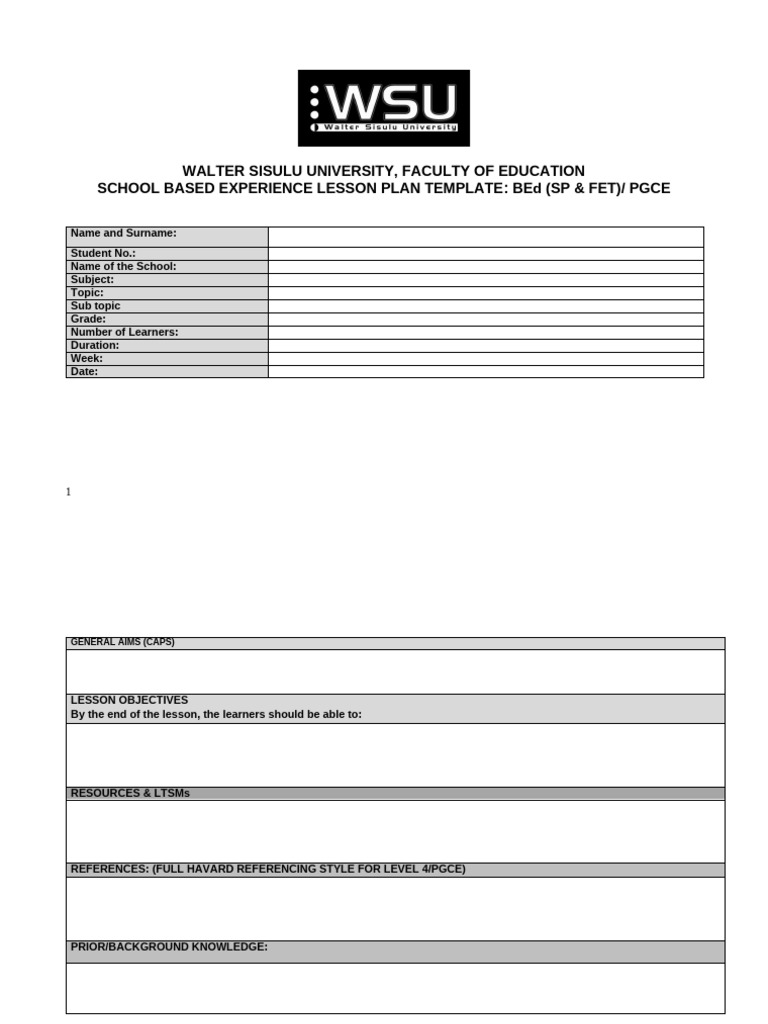 2024 Sbe Lesson Plan Template | PDF