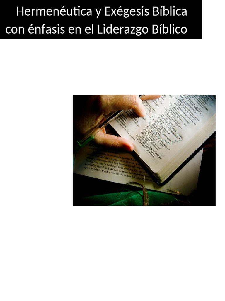 Trabajo de Investigación Hermenéutica y Exégesis Bíblica III | PDF