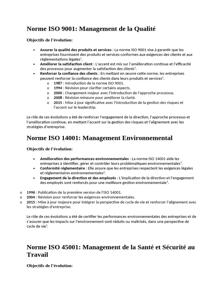 Evolution Des Normes | PDF
