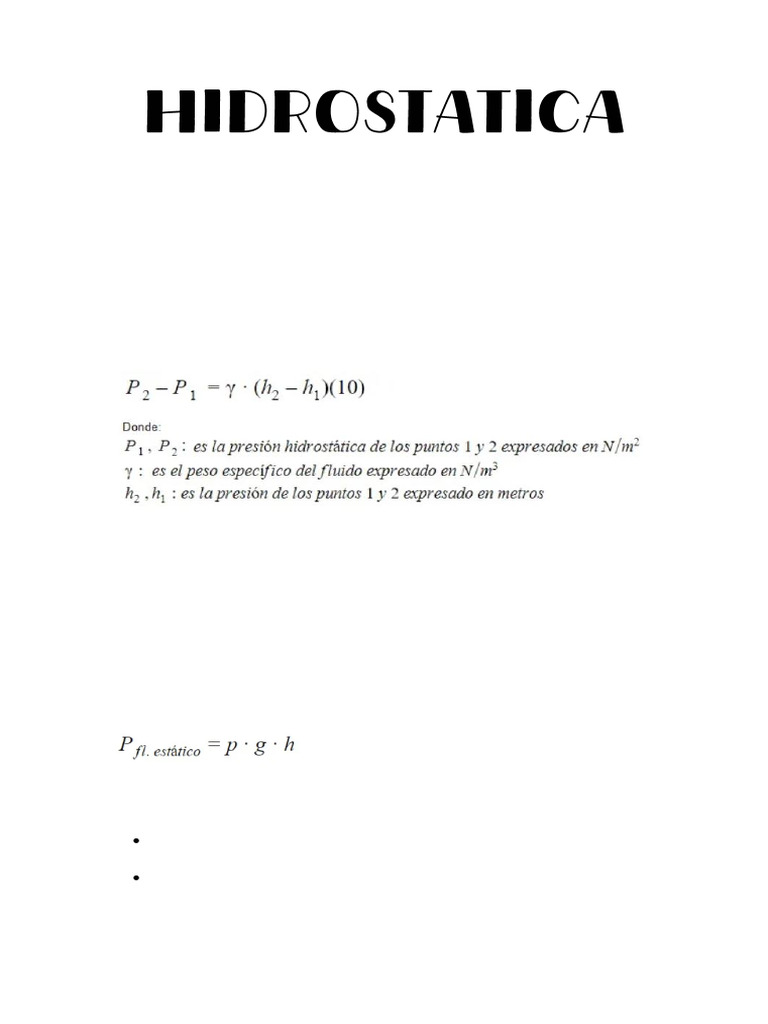HIDROSTÁTICA | PDF