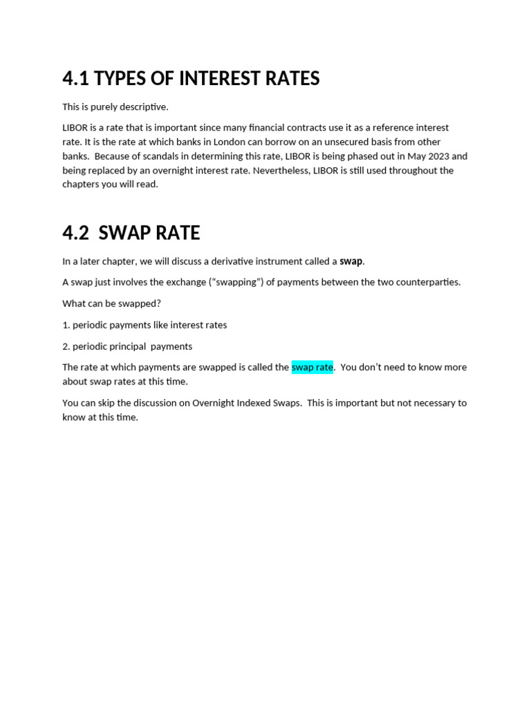 4.1 Types of Interest Rates | PDF