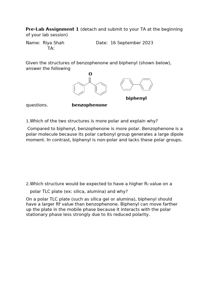 Pre-Lab Assignment Ans | PDF | Science & Mathematics