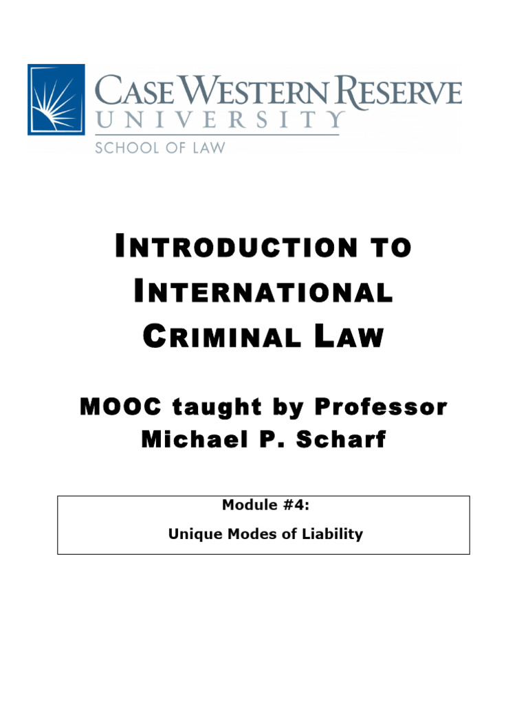 Intlcriminallaw Reading Assignment M4 Reading | PDF