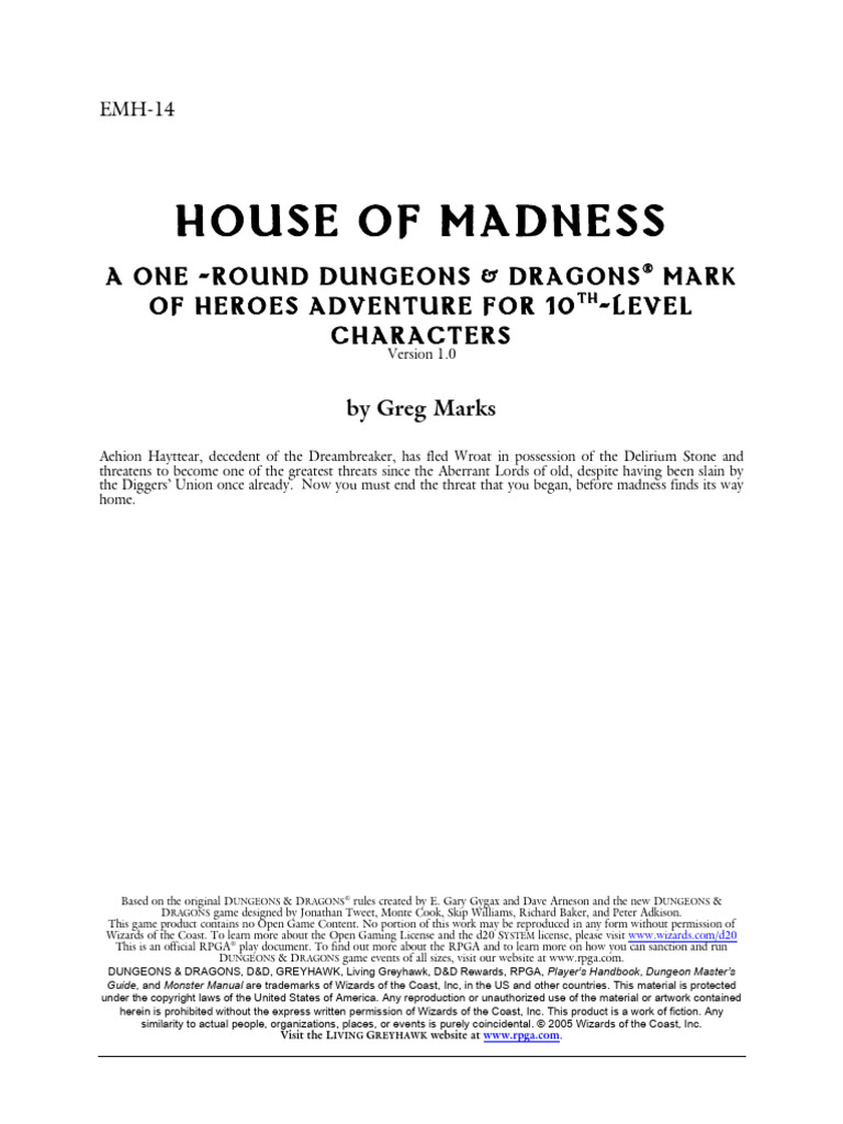 EMH 14HouseofMadness | PDF