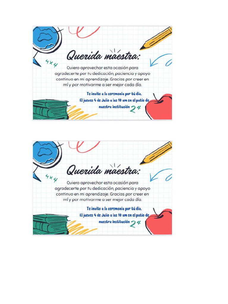 Tarjeta Por El Día Del Maestro Pdf