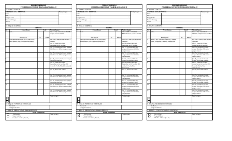 Form Skrining JE | PDF