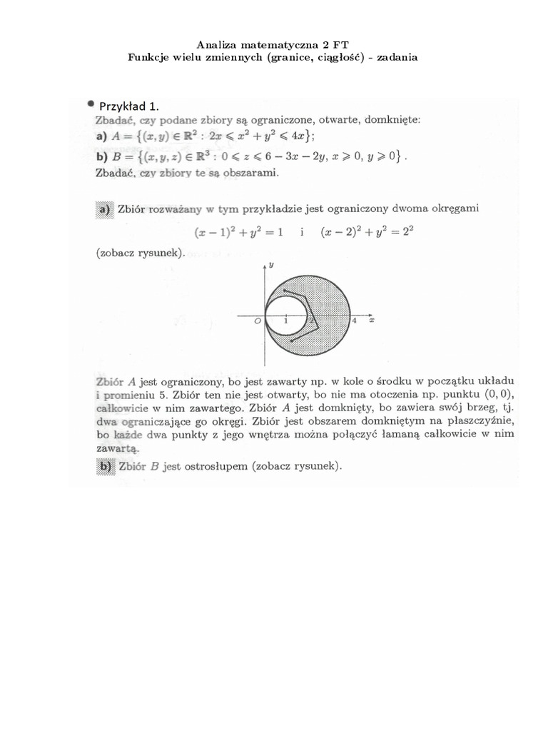 Funkcje Wielu Zmiennych - Zadania Z Rozwiązaniami | PDF Funkcje Wielu Zmiennych - Zadania Z Rozwiązaniami | PDF