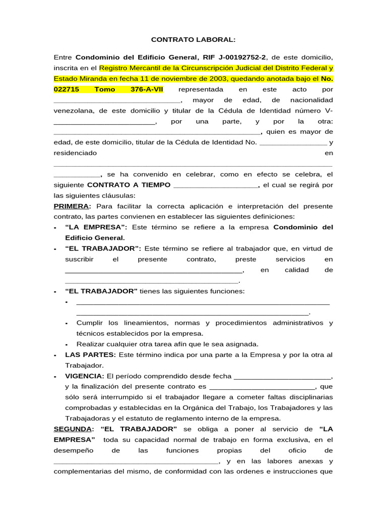 Formato de Contrato | PDF