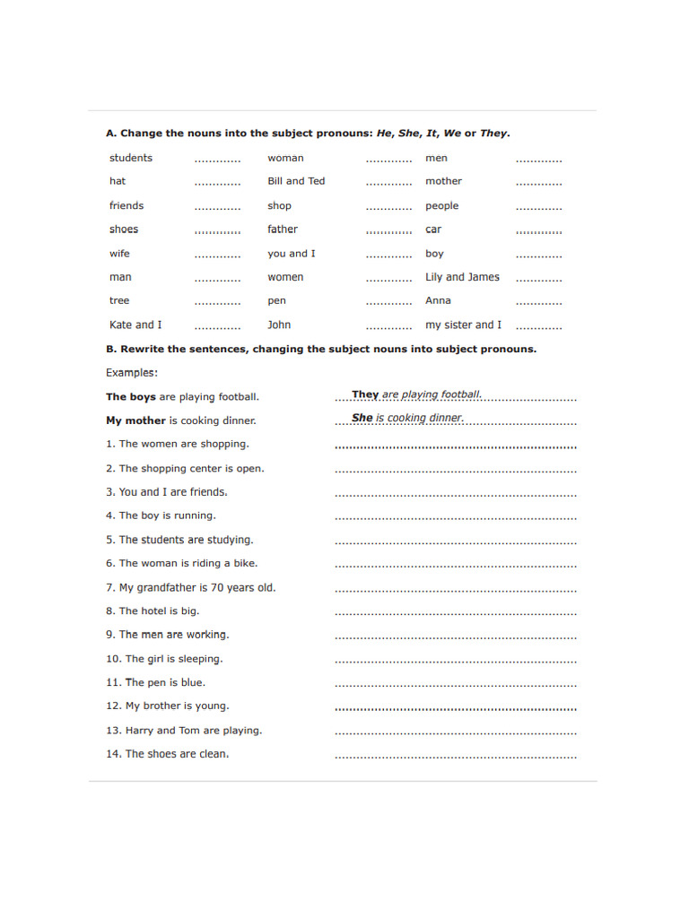 Subject Pronouns Possessive Adjectives and Verb To Be PDF | PDF