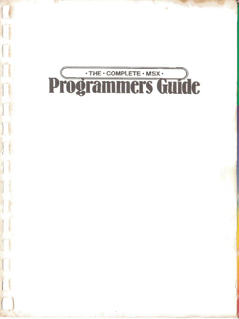 The Complete MSX Programmers Guide | PDF