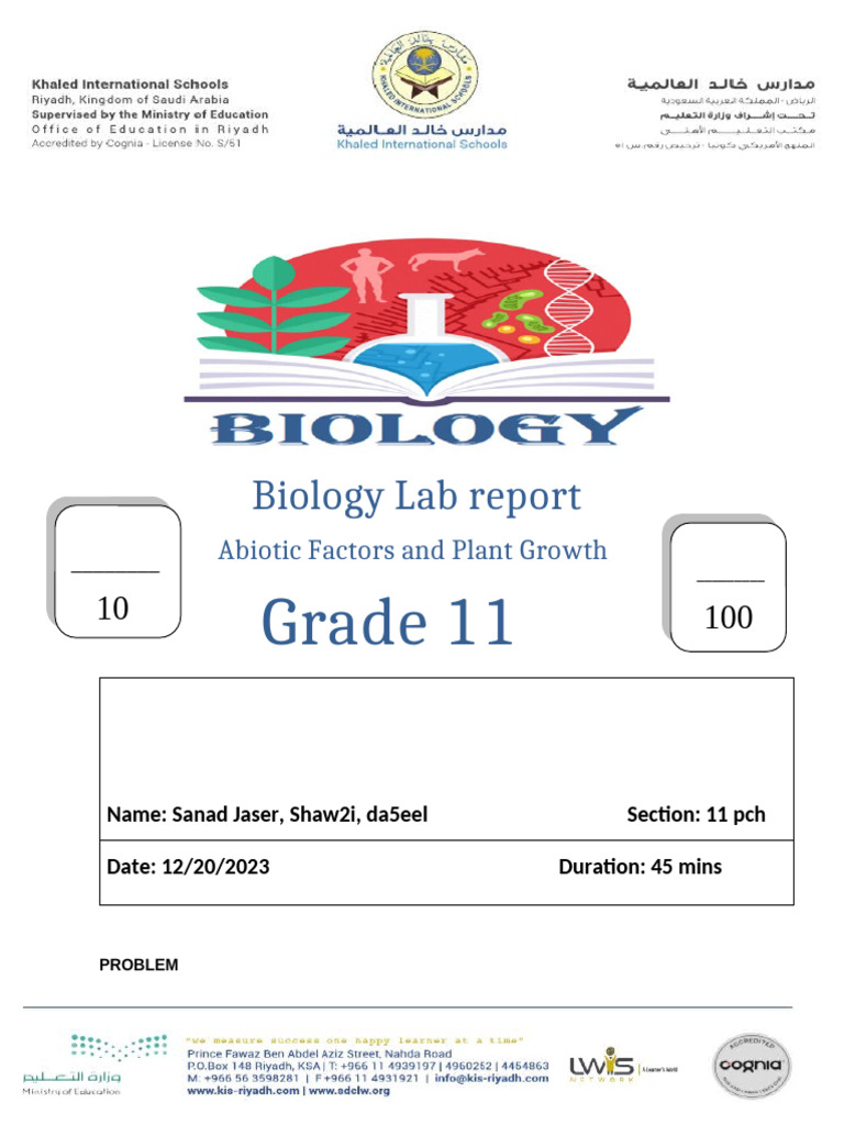 Biology Lab Grade 11 Term 2 | PDF