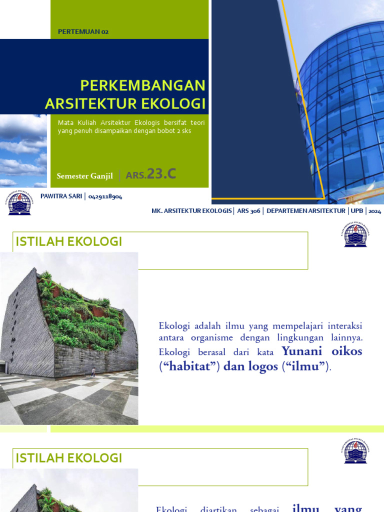 Perkembangan Arsitektur Ekologi | PDF