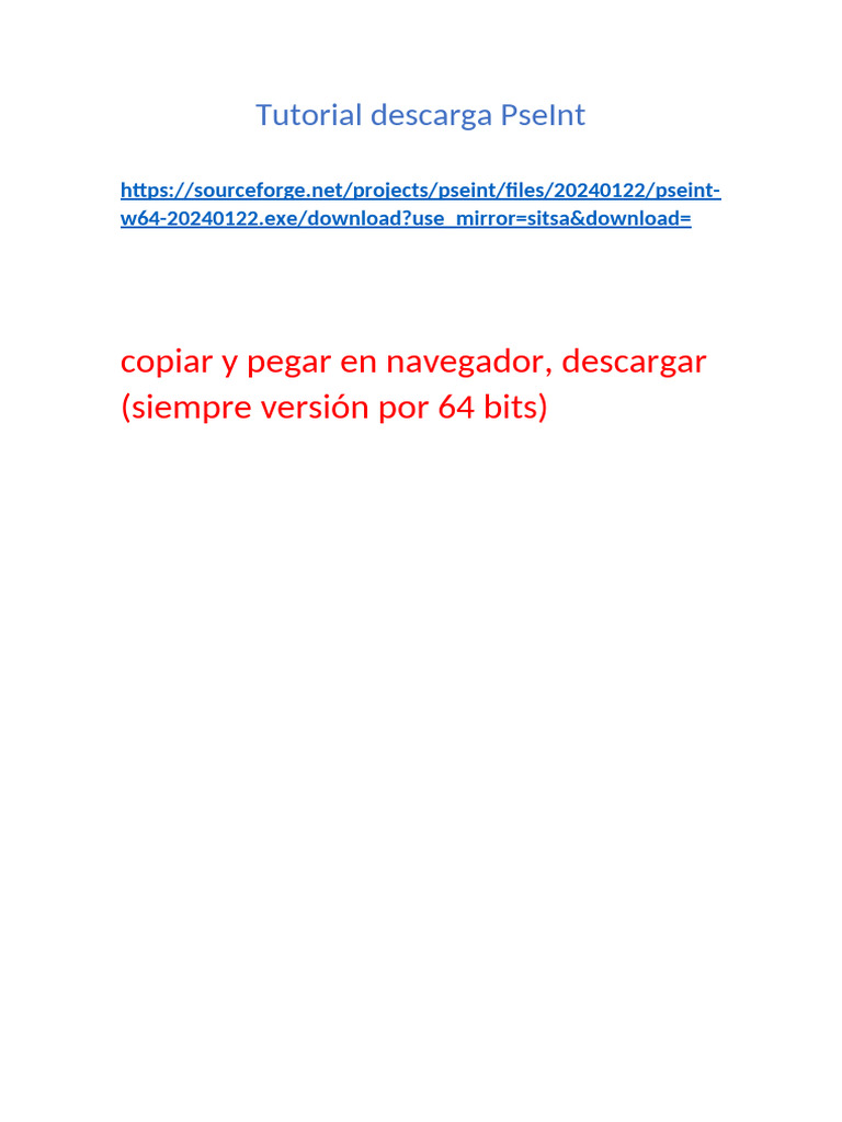Tutorial Descarga PseInt | PDF