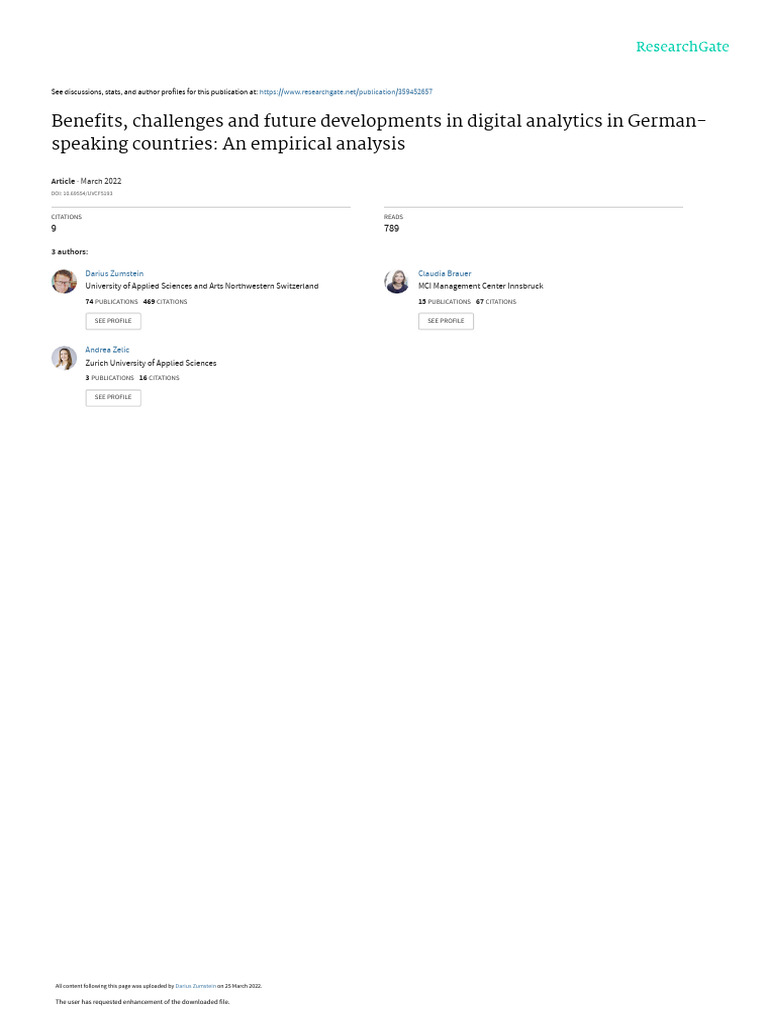 78.benefits, Challenges and Future Developments in Digital Analytics in German-Speaking ...