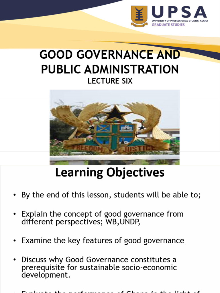 Public Admin Week 6 Lecture 6 - Good Governance | PDF