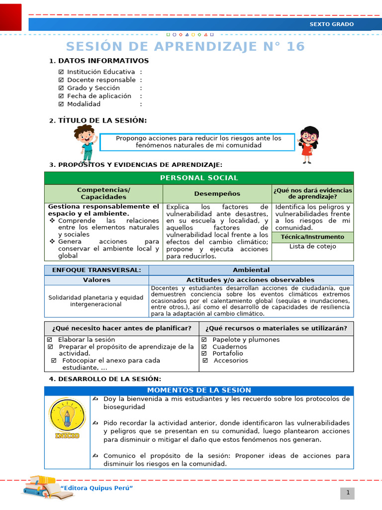 Parte 2 - Sesiones de Aprendizaje - Experiencia de Aprendizaje VIII - Editora Quipus Perú | PDF