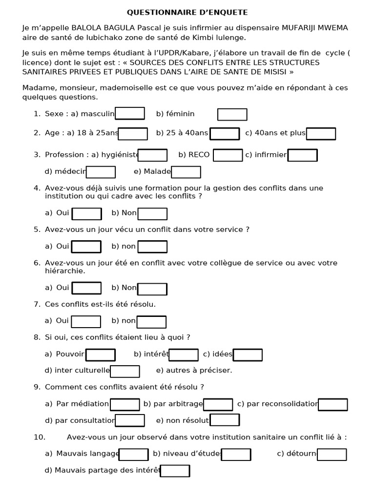 Questionnaire D | PDF