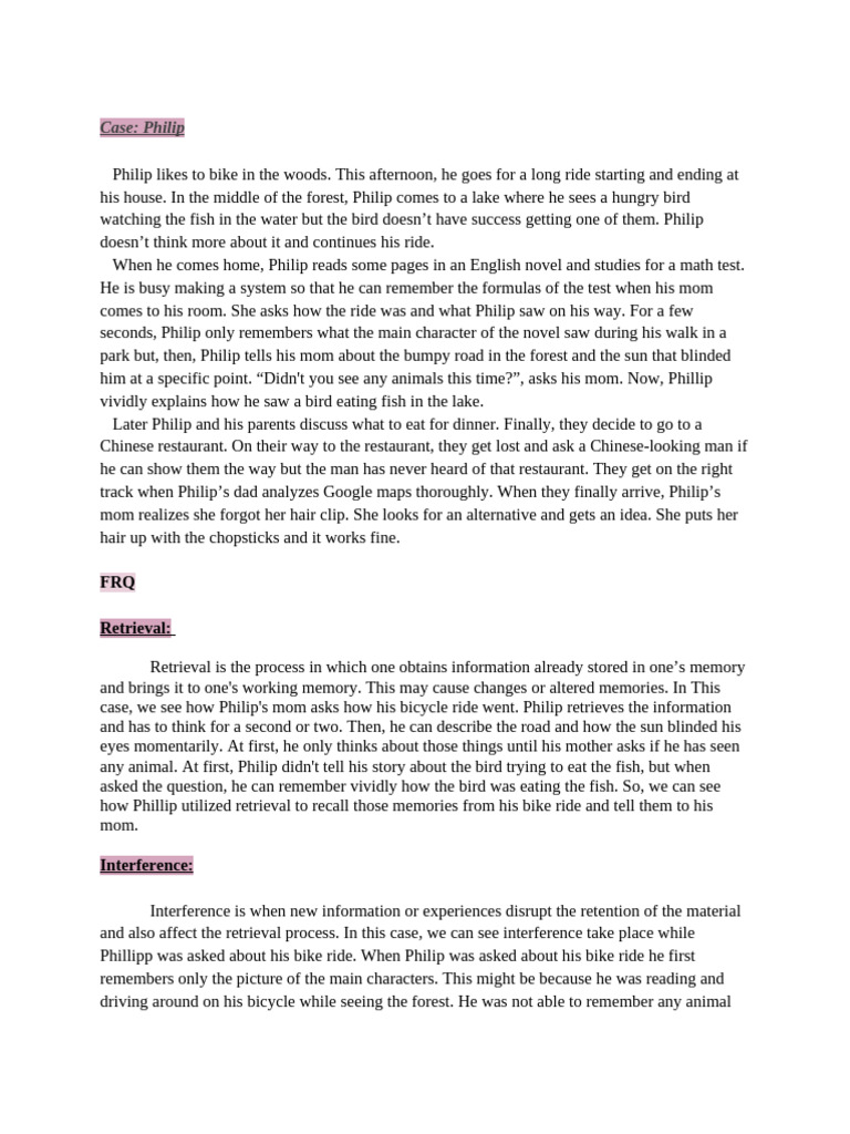 Philips case- AP PSYC | PDF