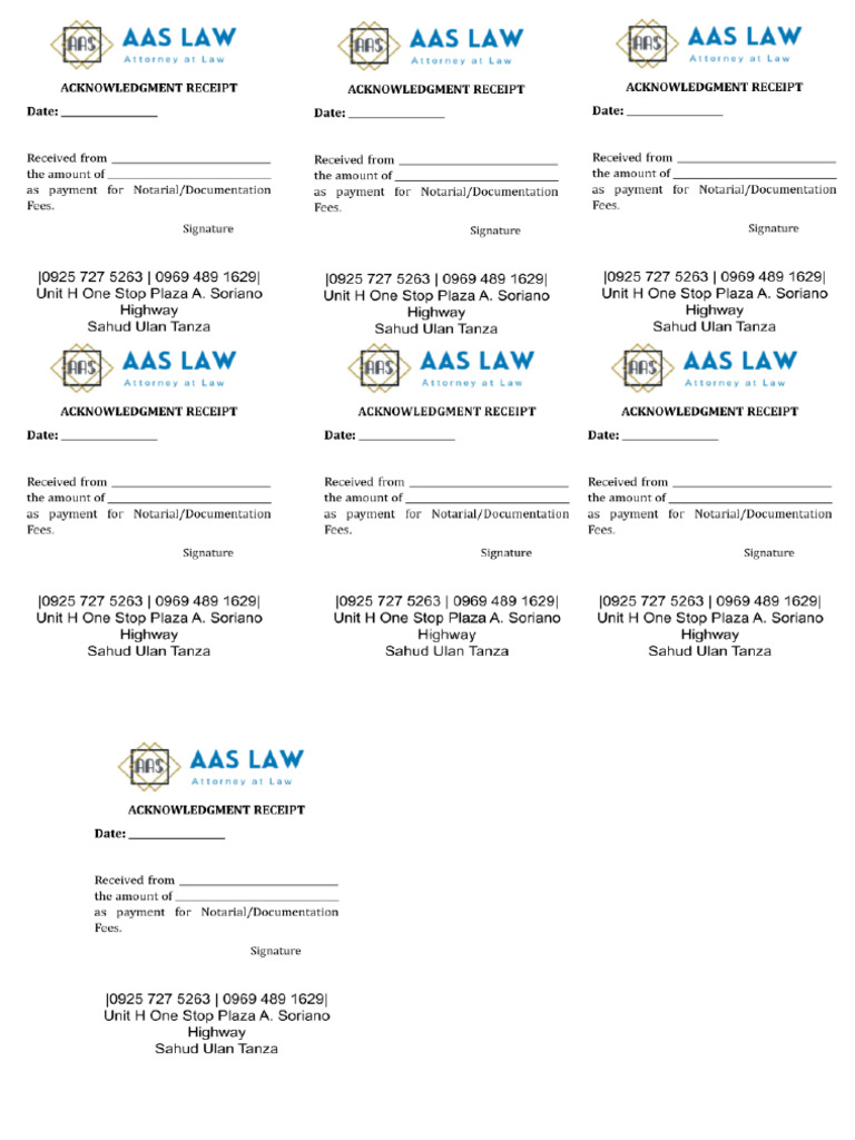 Ack Receipt AAS LAW | PDF