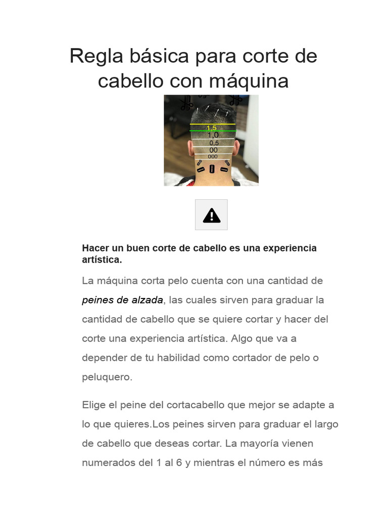 Medidas y reglas para cortar cabello | PDF | Pulgada | Pelo