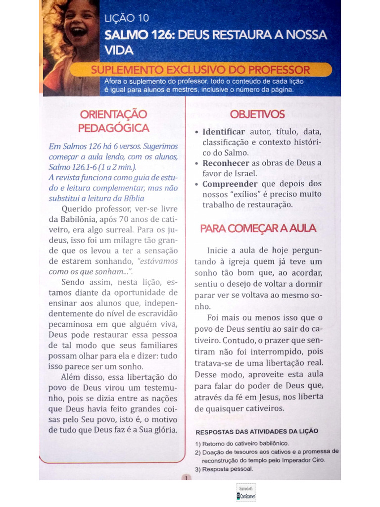 Ebd Lição 10 Professor | PDF