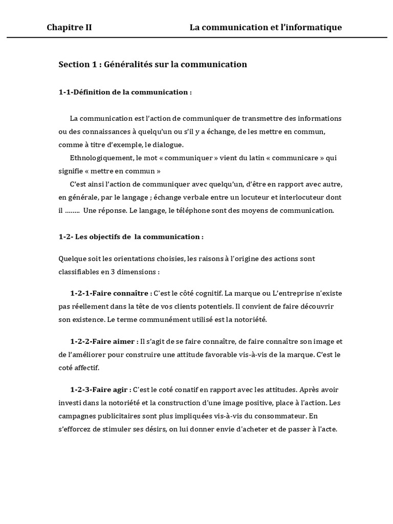Communication Et Informatique | PDF