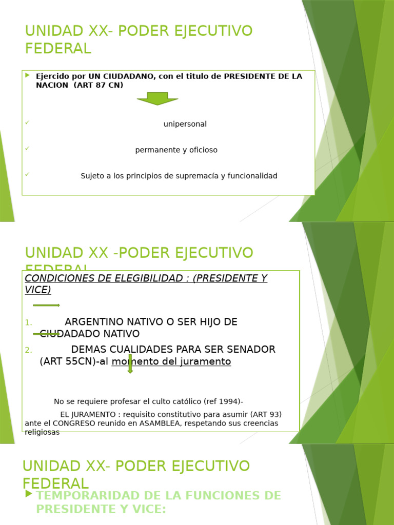 Unidad XX - Poder Ejecutivo Federal | PDF