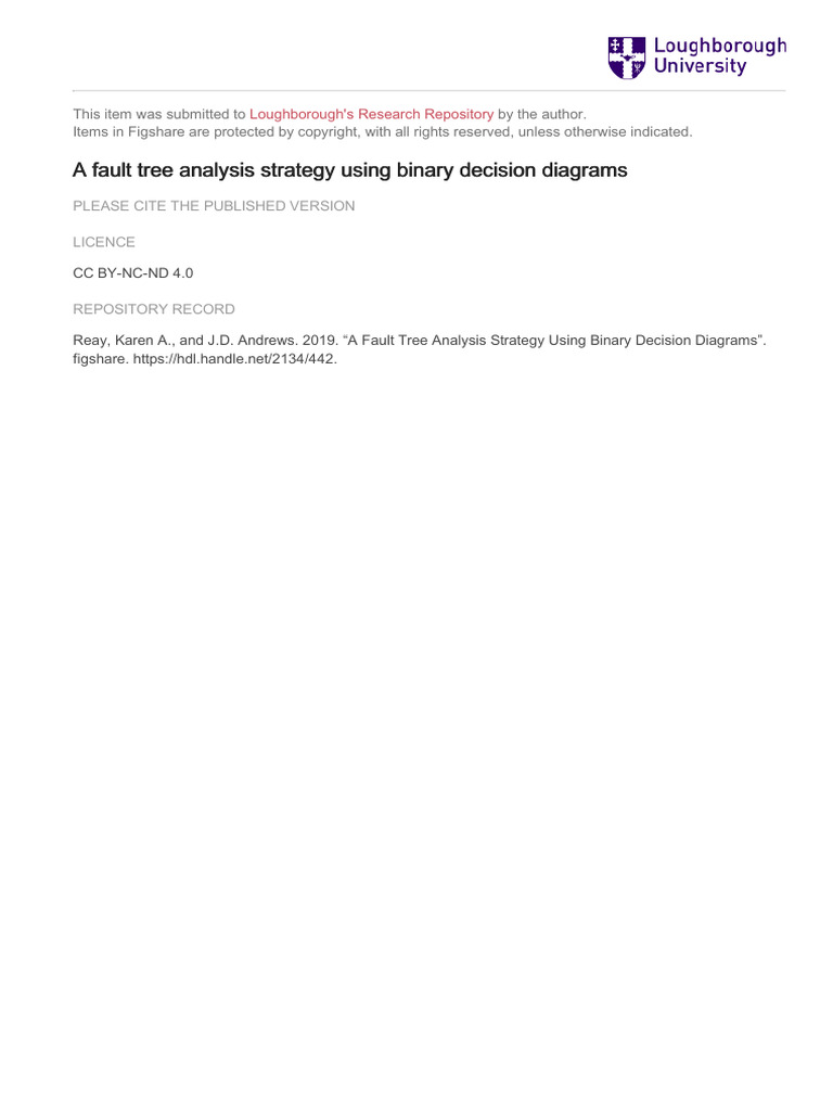 A Fault Tree Analysis Strategy Using Binary Decision Diagrams A Fault Tree Analysis Strategy ...