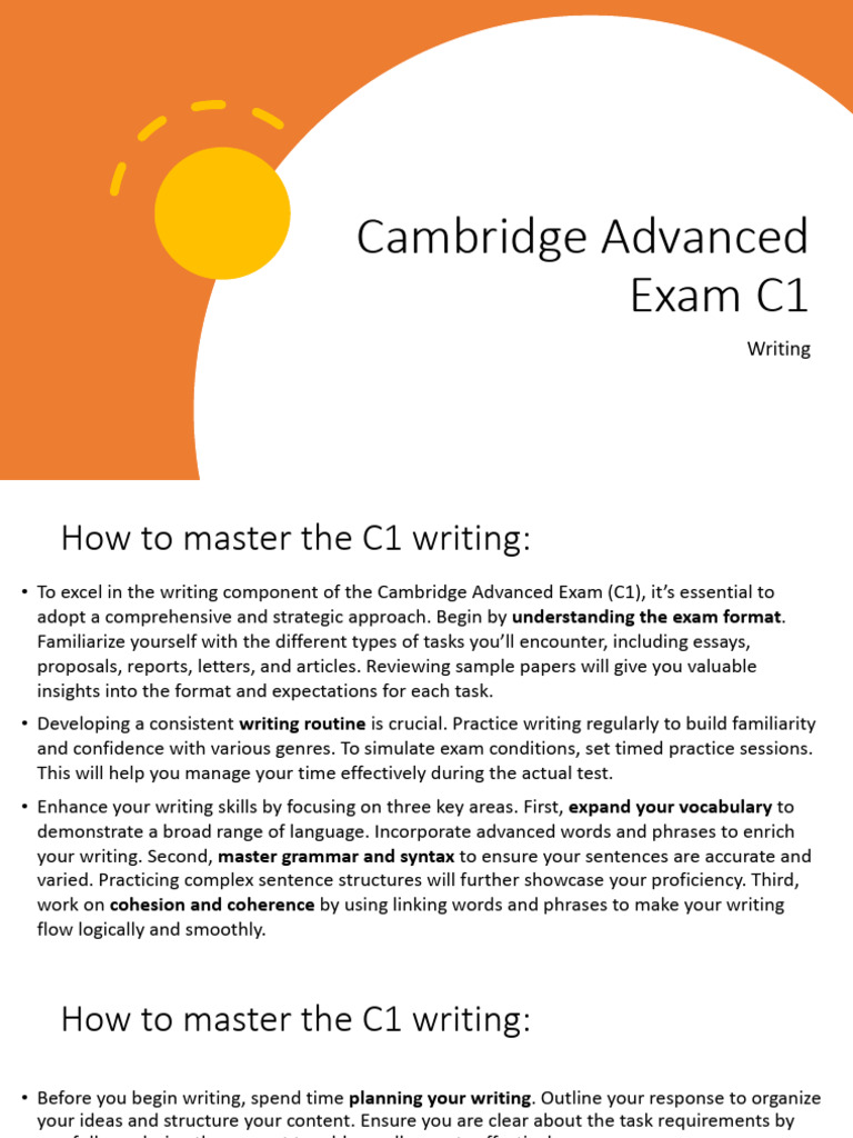 Cambridge Advanced Exam C1 - WRITING | PDF